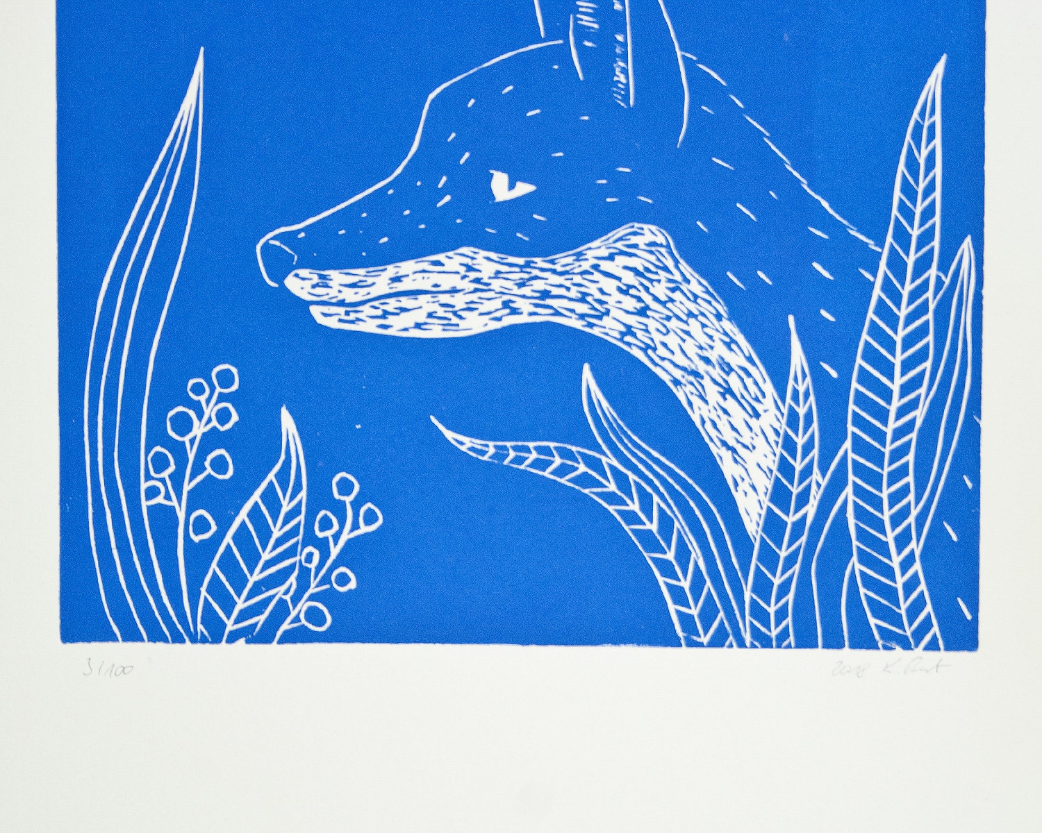 Fox Linocut Print original printmaking handmade linocut | Etsy