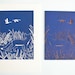Linoldruck Fuchs und Schwäne, original Druckgrafik - Etsy.de