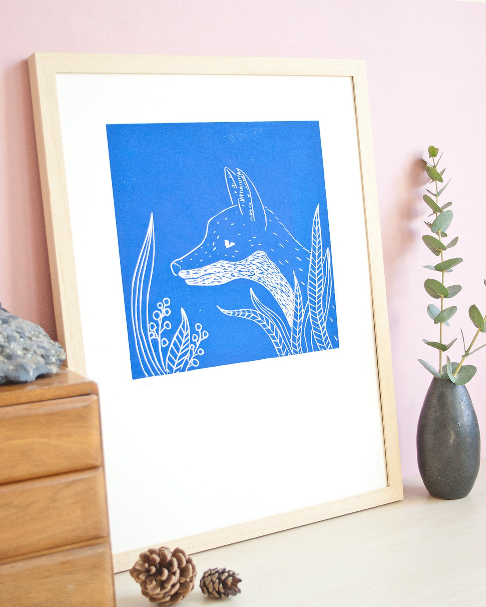 Fox Linocut Print Original Printmaking Handmade Linocut - Etsy