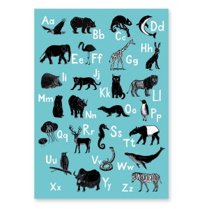 Animal Abc-poster, Illustrated German Alphabet Poster for Kids - Etsy