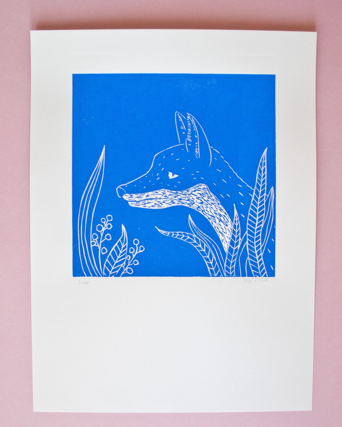 Fox Linocut Print original printmaking handmade linocut | Etsy