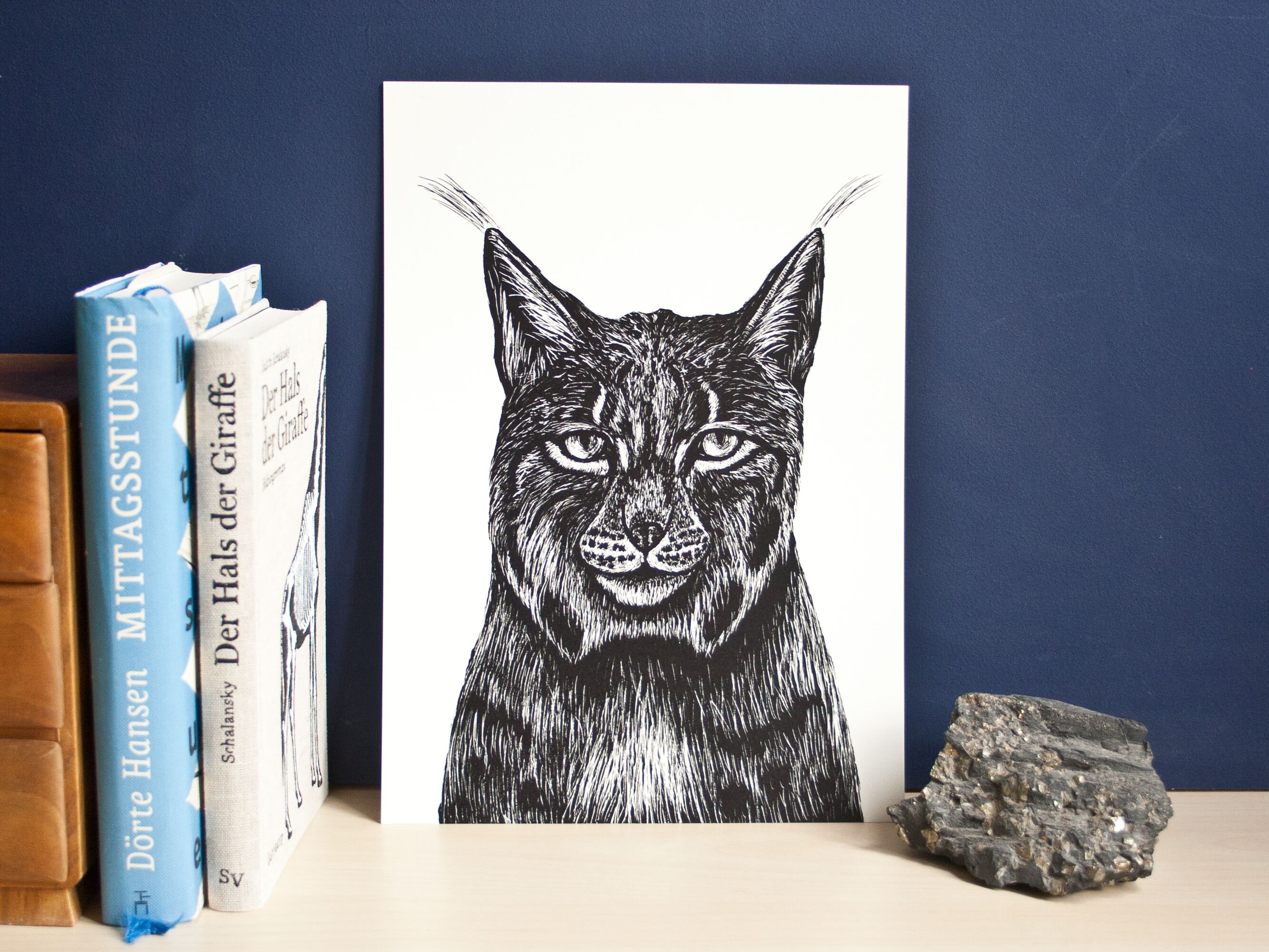 Poster Luchs A4 Tierillustration - Etsy.de