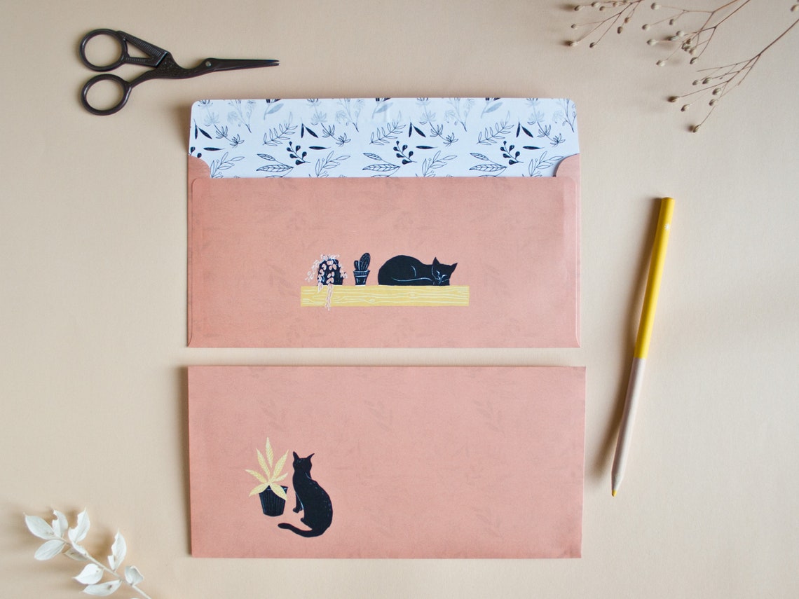 Envelope Set Cats 10 Envelopes - Etsy