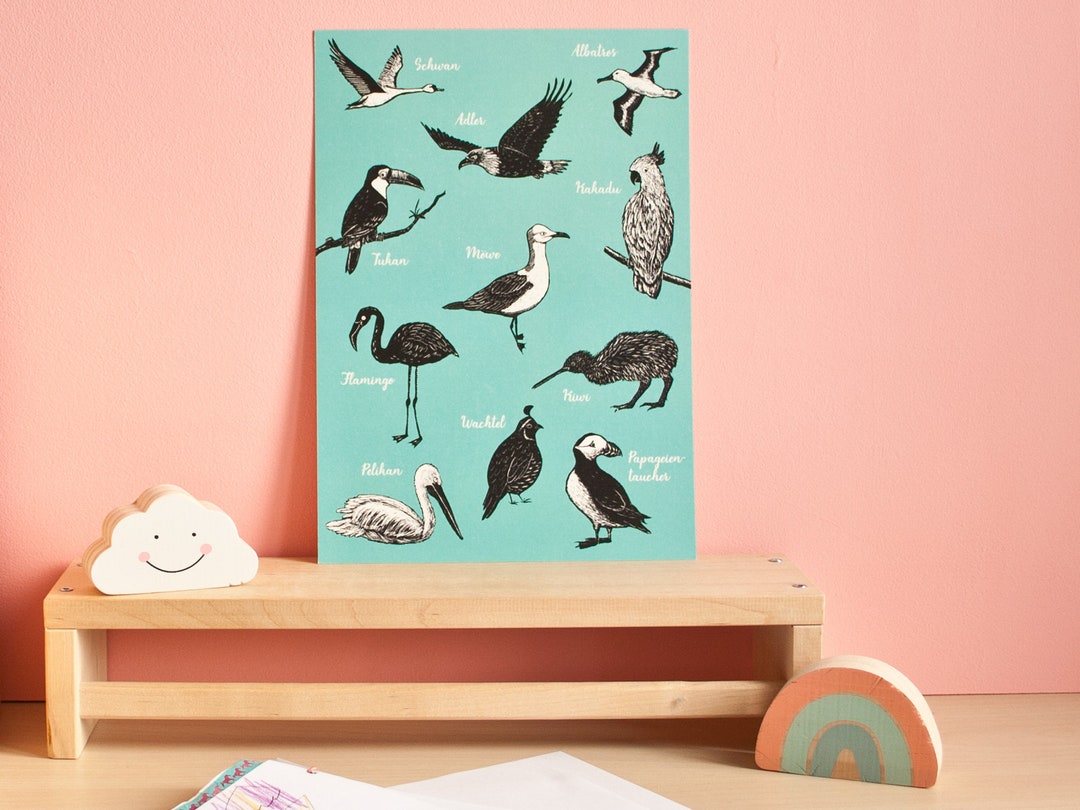 Poster Birds, A4 - Etsy