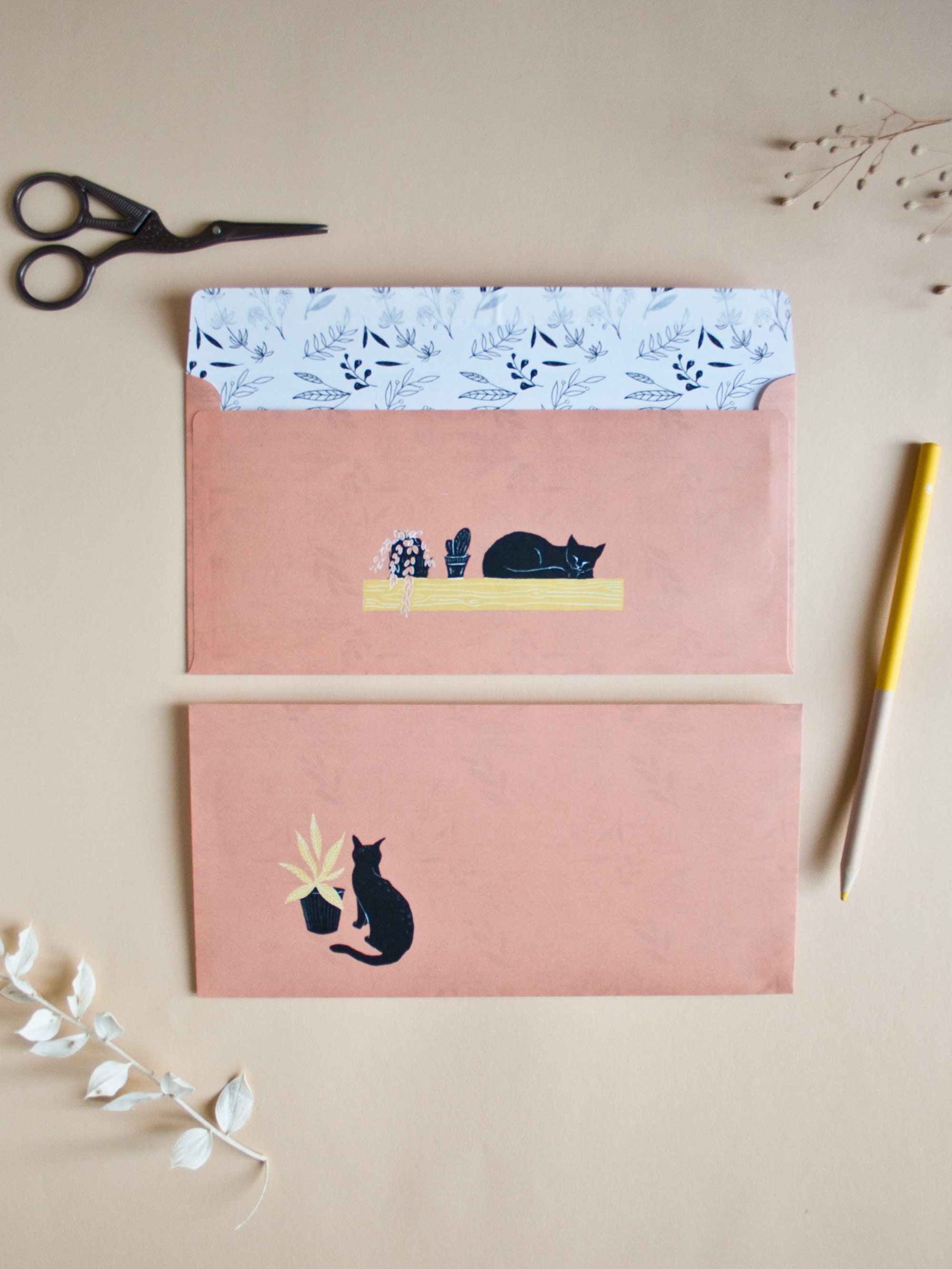 Envelope Set Cats 10 Envelopes - Etsy