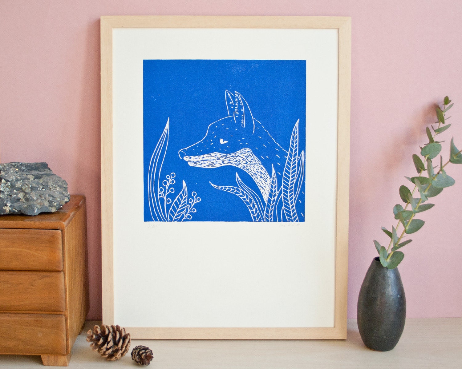 Fox Linocut Print Original Printmaking Handmade Linocut - Etsy