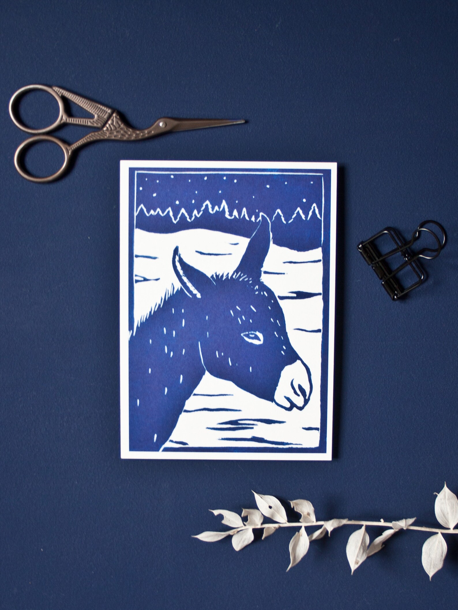 Donkey Postcard, Postcard of a Linoprint, Greeting Card - Etsy