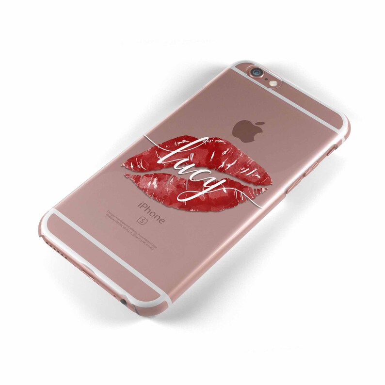Personalised Clear Phone Case With Lips for iPhone X 8 Plus 7 - Etsy