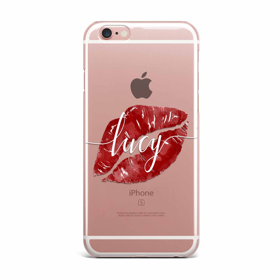 Personalised Clear Phone Case With Lips for iPhone X 8 Plus 7 - Etsy