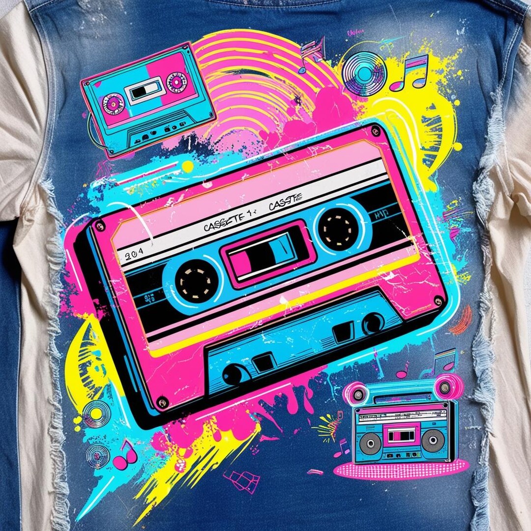 100 Retro T-shirt Designs 80's & 90's Inspired Vintage Neon Colors ...