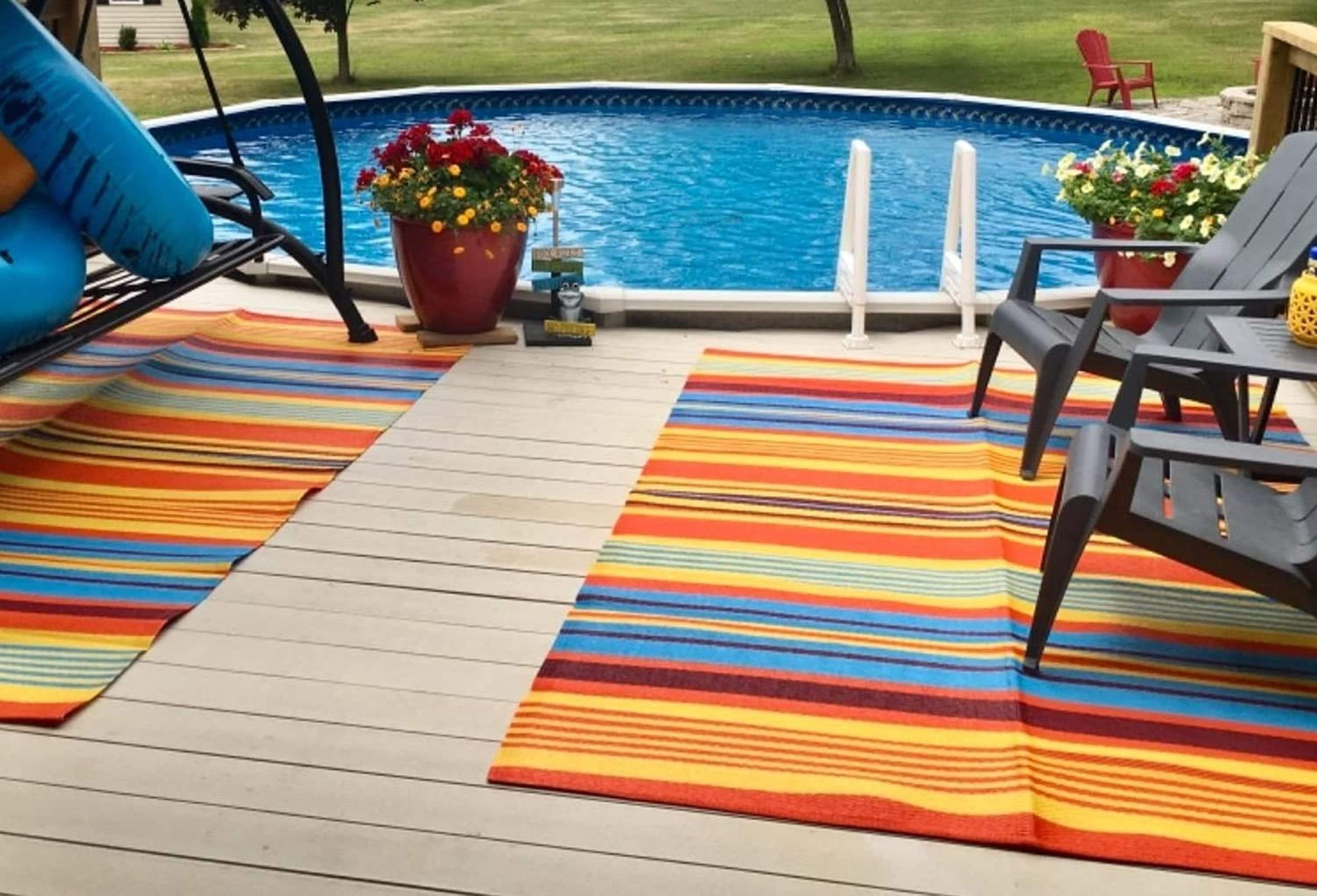 B-USA Outdoor Rugs Plastic Straw Waterproof Reversible Patio Lowest ...