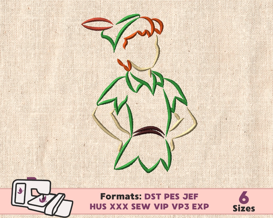PETER PAN EMBROIDERY Design, Peter Pan Tinkerbell Machine Embroidery ...