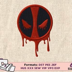 DEADPOOL EMBROIDERY DESIGN, Superhero Deadpool Machine Embroidery ...