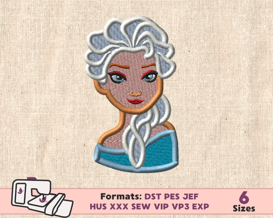 PRINCESS EMBROIDERY DESIGN, Elsa Frozen Machine Embroidery Design ...