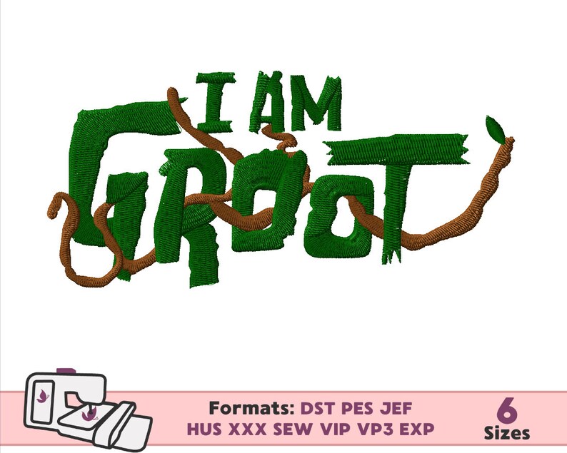 GROOT EMBROIDERY DESIGN, I'm Groot Machine Embroidery Pattern ...