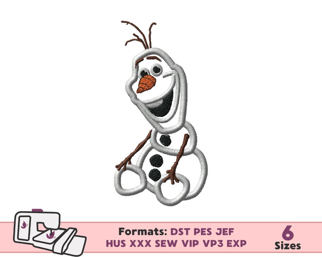 OLAF APPLIQUE DESIGN, Frozen Machine Embroidery Design, Applique Olaf ...