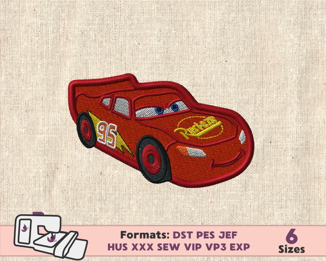 LIGHTNING MCQUEEN EMBROIDERY Design Machine Pattern Cars | Etsy