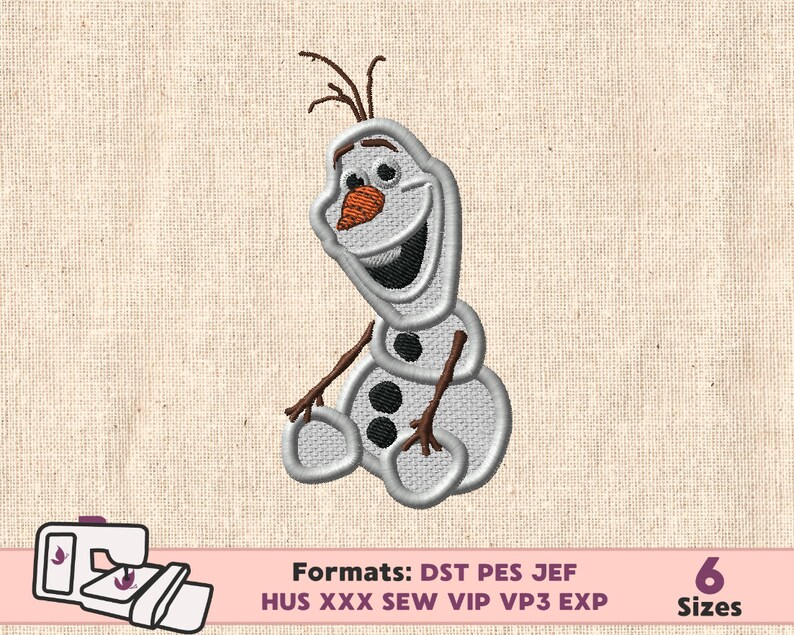 OLAF APPLIQUE DESIGN, Frozen Machine Embroidery Design, Applique Olaf ...