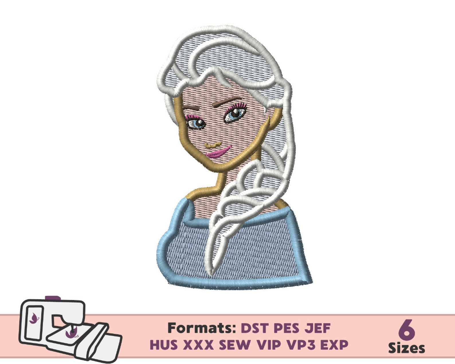 PRINCESS EMBROIDERY DESIGN, Elsa Frozen Machine Embroidery Design ...