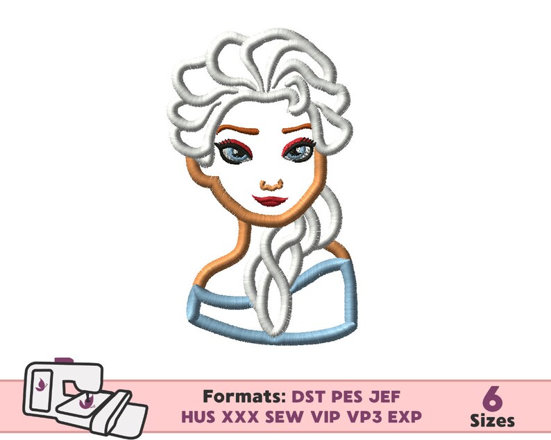PRINCESS APPLIQUE DESIGN Elsa Frozen Machine Embroidery - Etsy