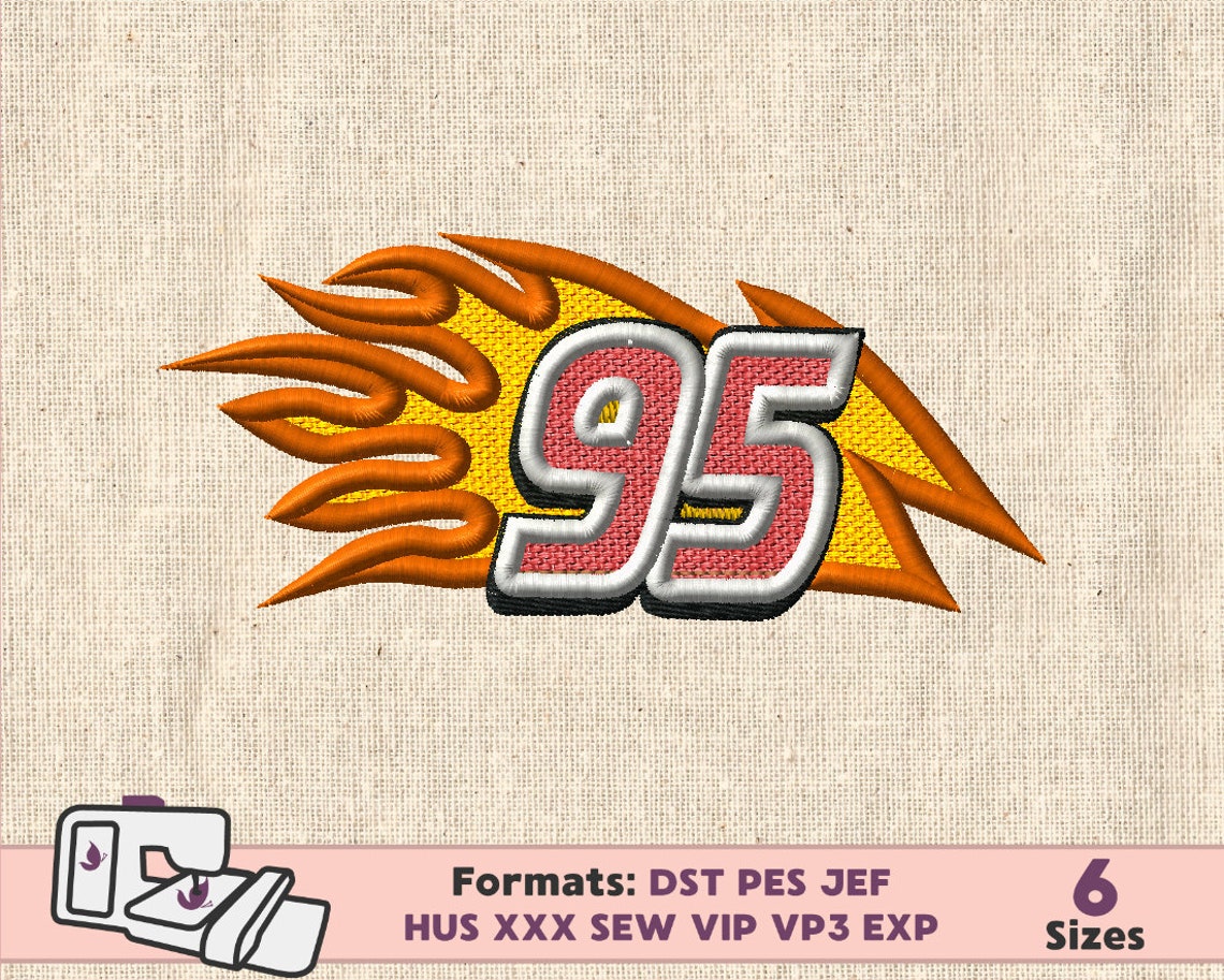 LIGHTNING MCQUEEN APPLIQUE Design Embroidery Machine Design - Etsy