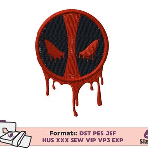 DEADPOOL EMBROIDERY DESIGN, Superhero Deadpool Machine Embroidery ...