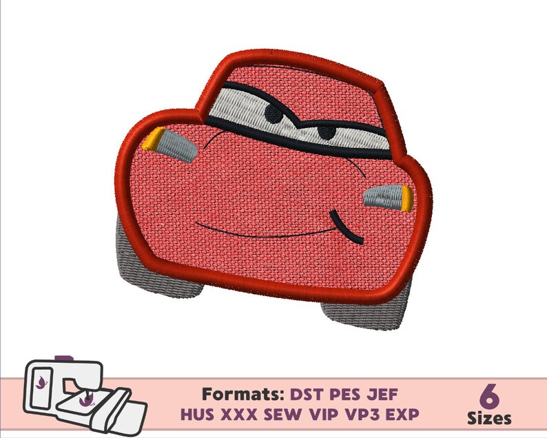 LIGHTNING MCQUEEN APPLIQUE Design Embroidery Machine Design - Etsy