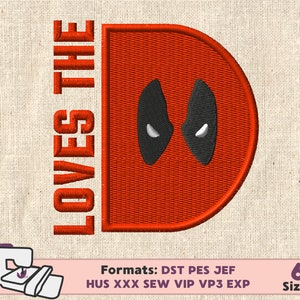 DEADPOOL EMBROIDERY DESIGN, Superhero Deadpool Machine Embroidery ...