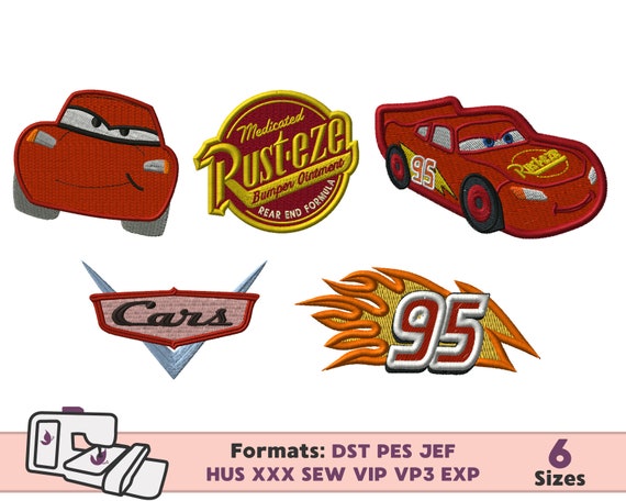 LIGHTNING MCQUEEN EMBROIDERY Design Machine Pattern Cars | Etsy