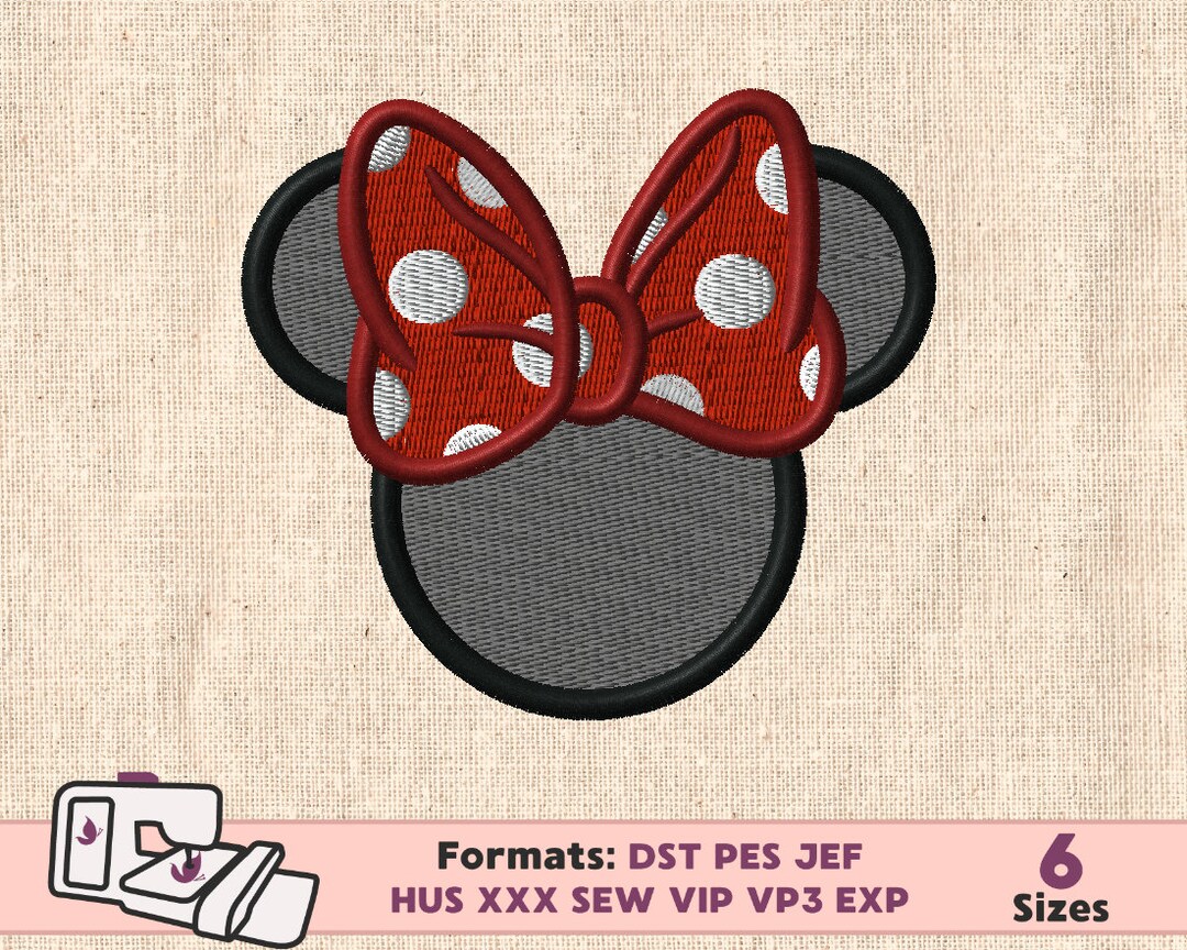 MINNIE EMBROIDERY DESIGN, Diisneyy Minnie Machine Embroidery Pattern ...
