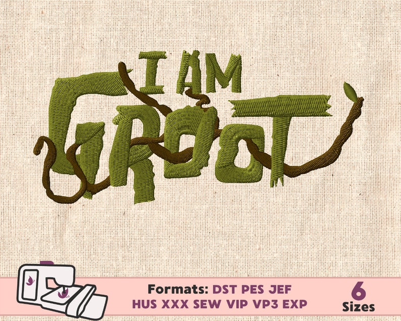 GROOT EMBROIDERY DESIGN, I'm Groot Machine Embroidery Pattern ...