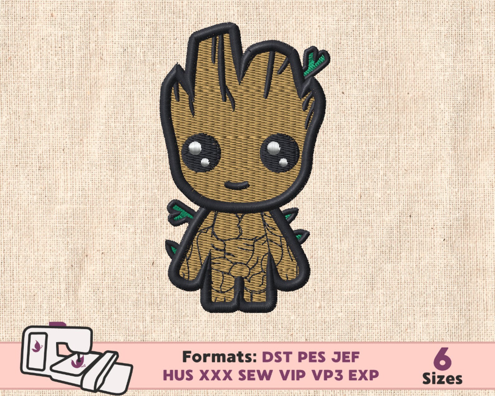 GROOT EMBROIDERY DESIGN, I'm Groot Machine Embroidery Pattern ...