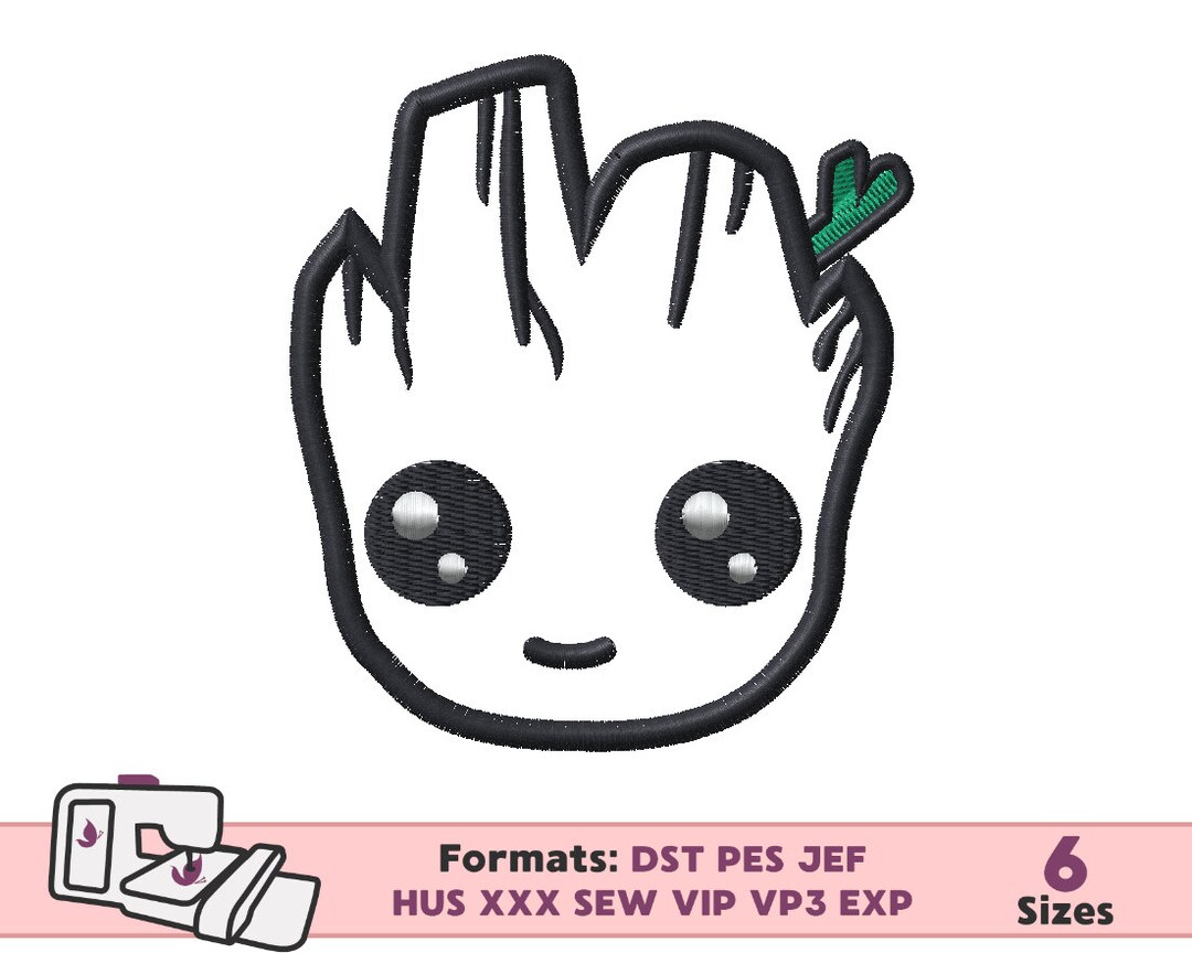 I'M GROOT APPLIQUE Design, Groot Turret Superhero Machine Embroidery ...