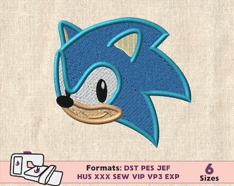 SONIC APPLIQUE DESIGN, Blue Hedgehog Machine Applique Embroidery Design ...