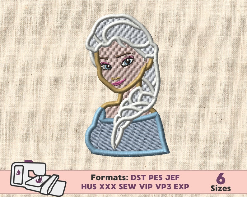 PRINCESS EMBROIDERY DESIGN Elsa Frozen Machine Embroidery - Etsy