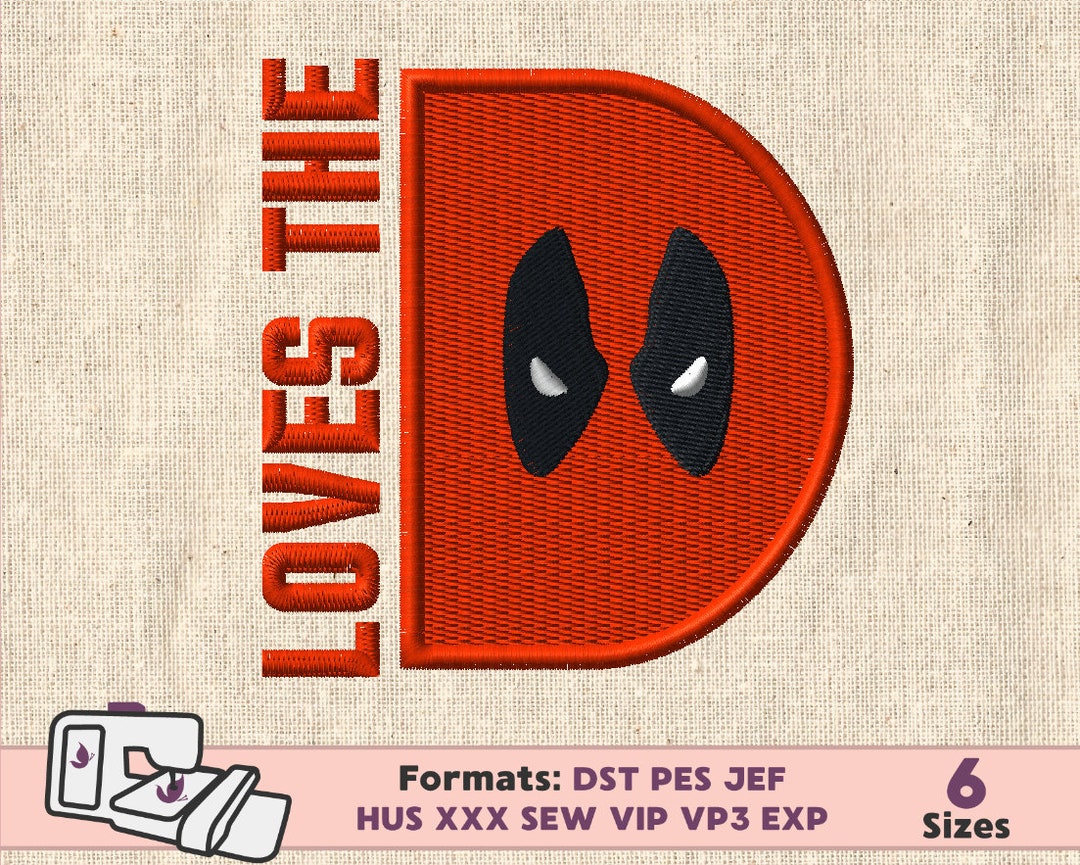 DEADPOOL EMBROIDERY DESIGN, Superhero Deadpool Machine Embroidery ...