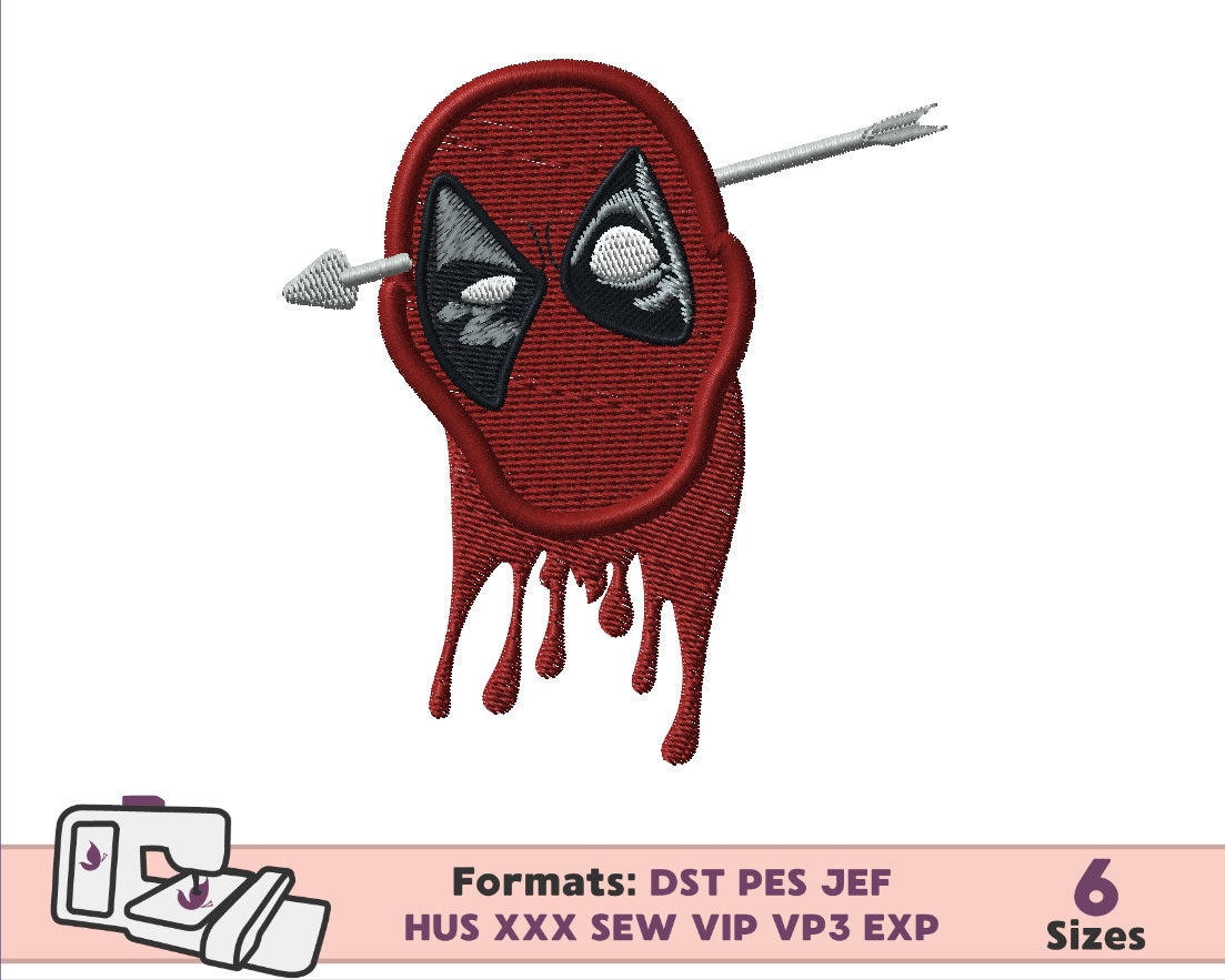 DEADPOOL EMBROIDERY DESIGN Superhero Deadpool Machine - Etsy