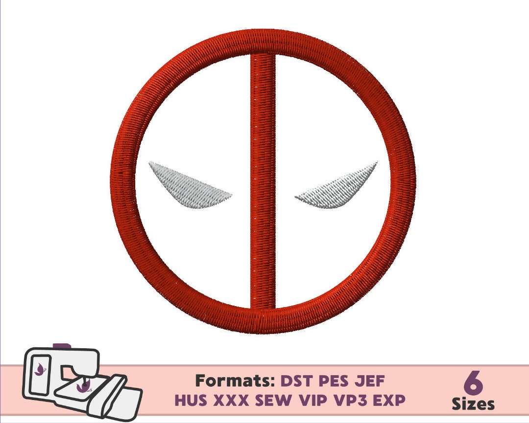 DEADPOOL APPLIQUE DESIGN, Deadpool Superhero Applique Embroidery Design ...