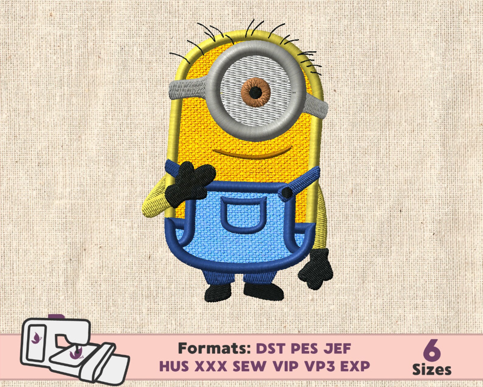 MINION APPLIQUE DESIGN, Minion Embroidery Applique Design, Minion ...