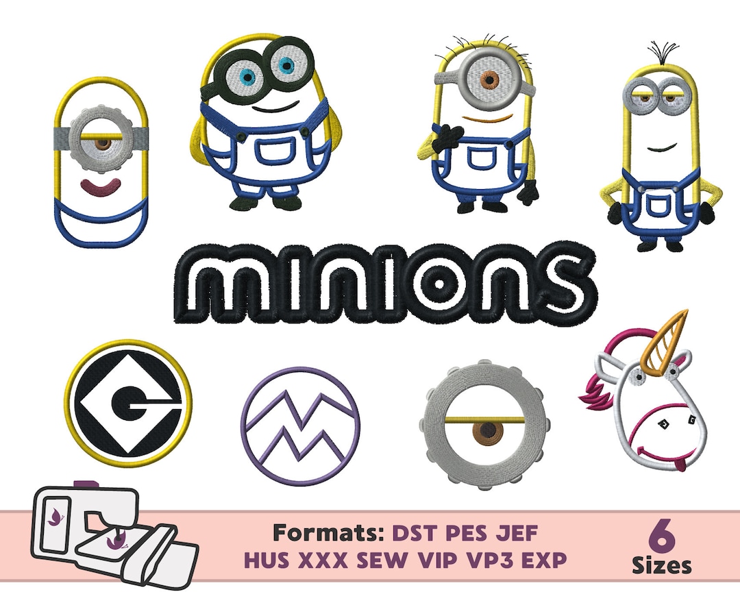 MINION APPLIQUE DESIGN, Minion Embroidery Applique Design, Minion ...