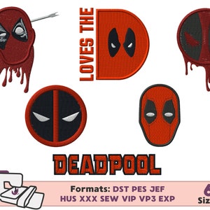 DEADPOOL EMBROIDERY DESIGN, Superhero Deadpool Machine Embroidery ...