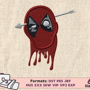 DEADPOOL EMBROIDERY DESIGN, Superhero Deadpool Machine Embroidery ...