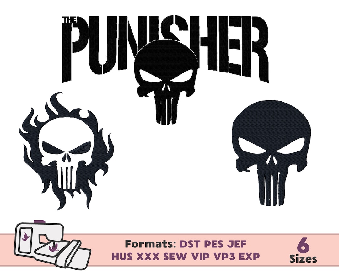 PUNISHER EMBROIDERY DESIGN, Superhero the Punisher Embroidery Design ...