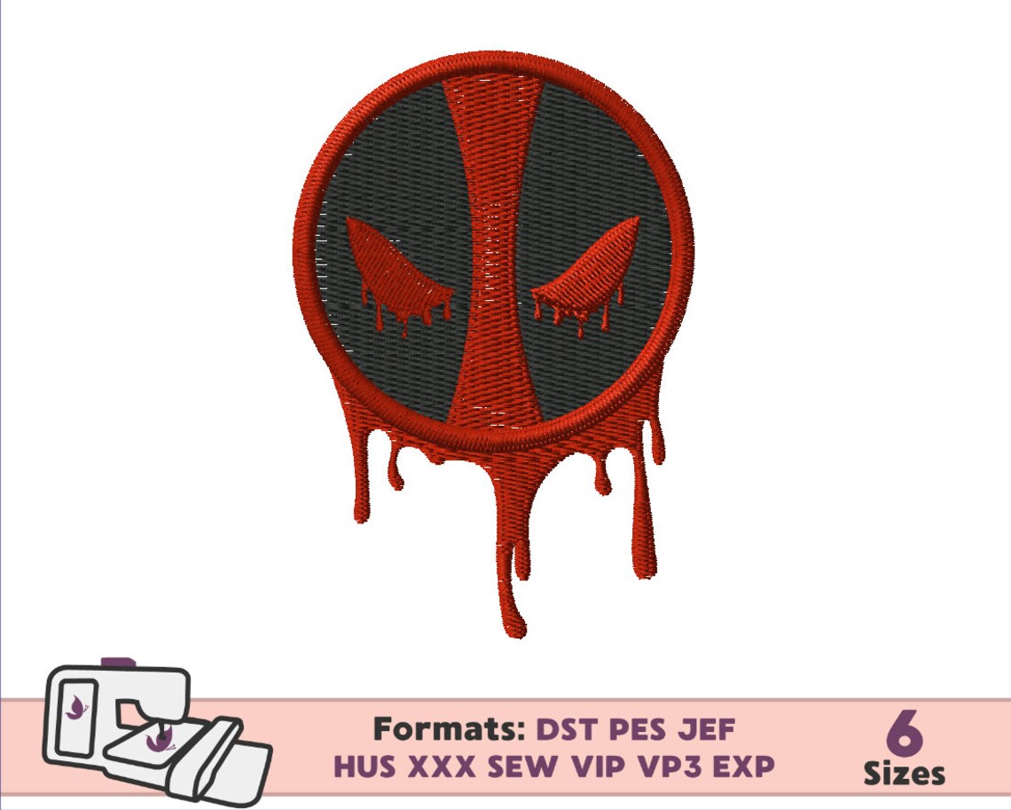 DEADPOOL EMBROIDERY DESIGN Superhero Deadpool Machine | Etsy