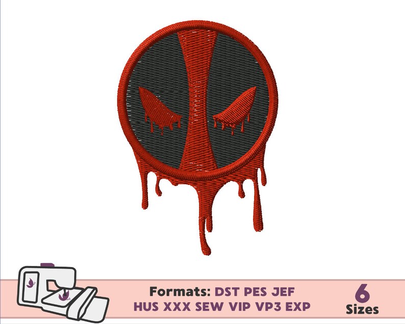DEADPOOL EMBROIDERY DESIGN Superhero Deadpool Machine | Etsy
