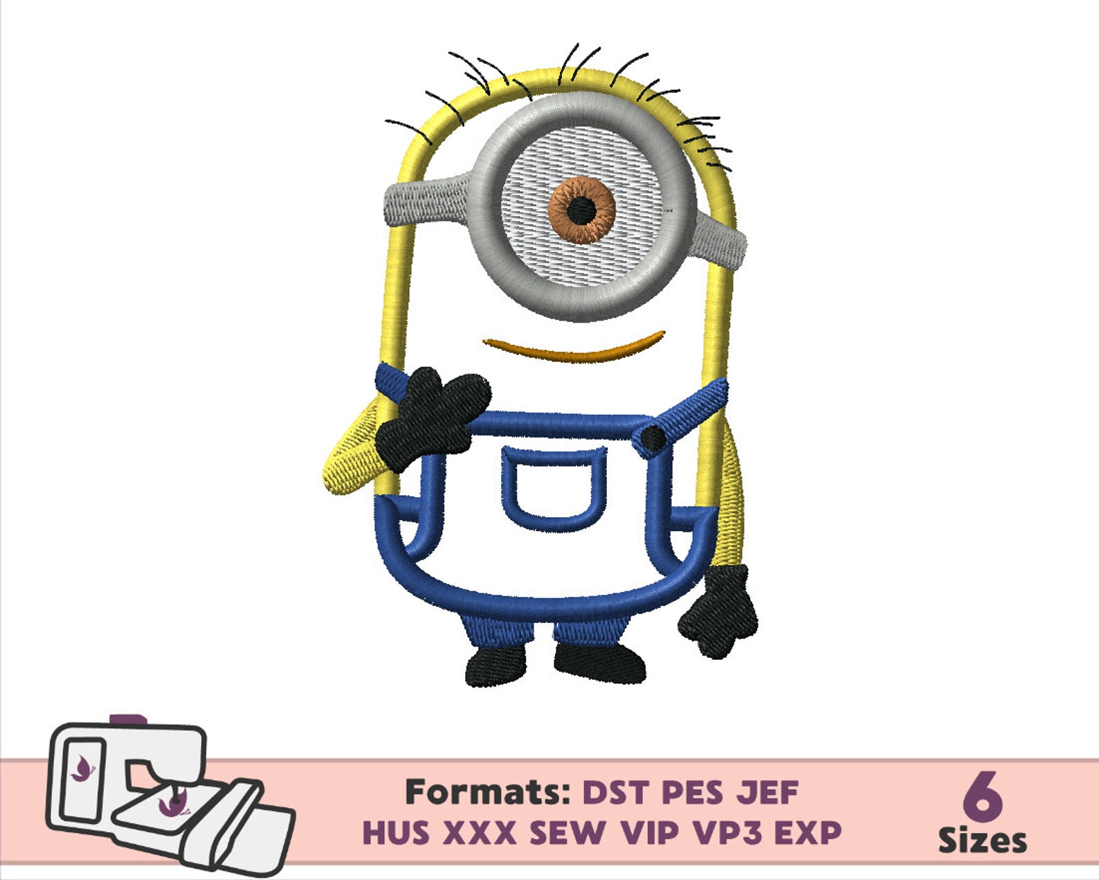 MINION APPLIQUE DESIGN, Minion Embroidery Applique Design, Minion ...