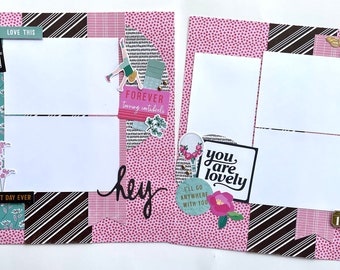 Scrapbook Layout, Two 12 X 12 Premade Pages, Home, Happy - Etsy