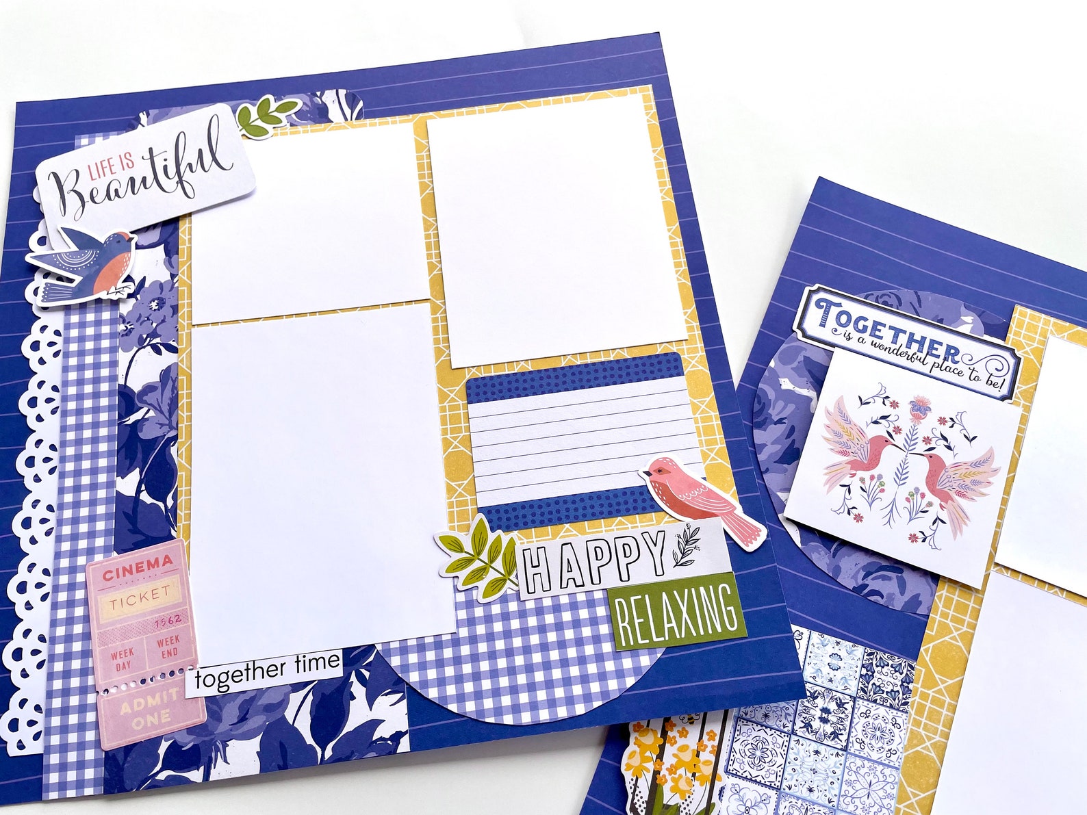 Premade Scrapbook Layout, Two 12 X 12 Pages - Etsy