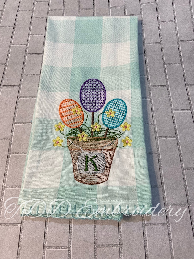 Floral Egg Topiary Machine Embroidery Design - Etsy