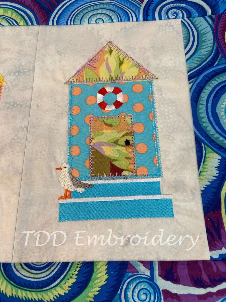 Beach Hut Embroidery Design Pack - Etsy